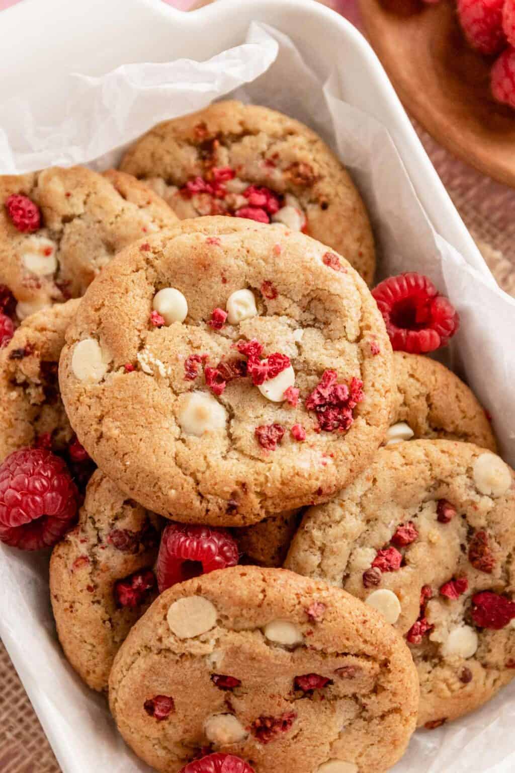 White Chocolate Raspberry Cookies - Cookrita