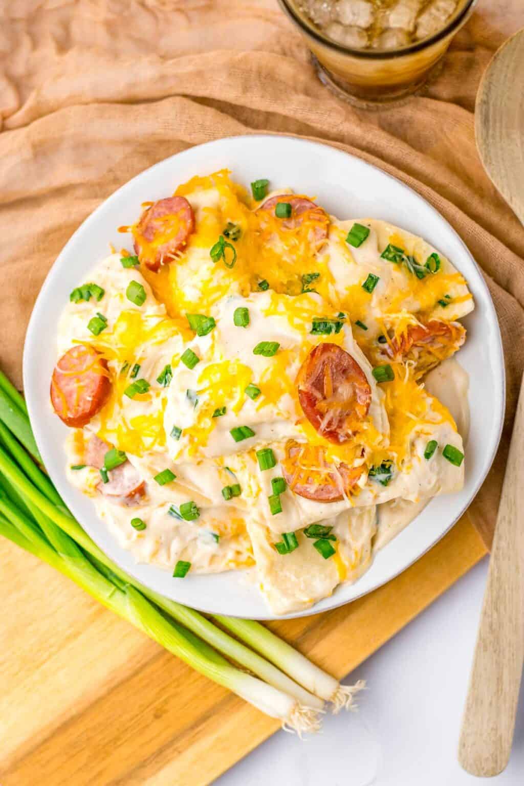 Pierogi Casserole (With Kielbasa) - Cookrita