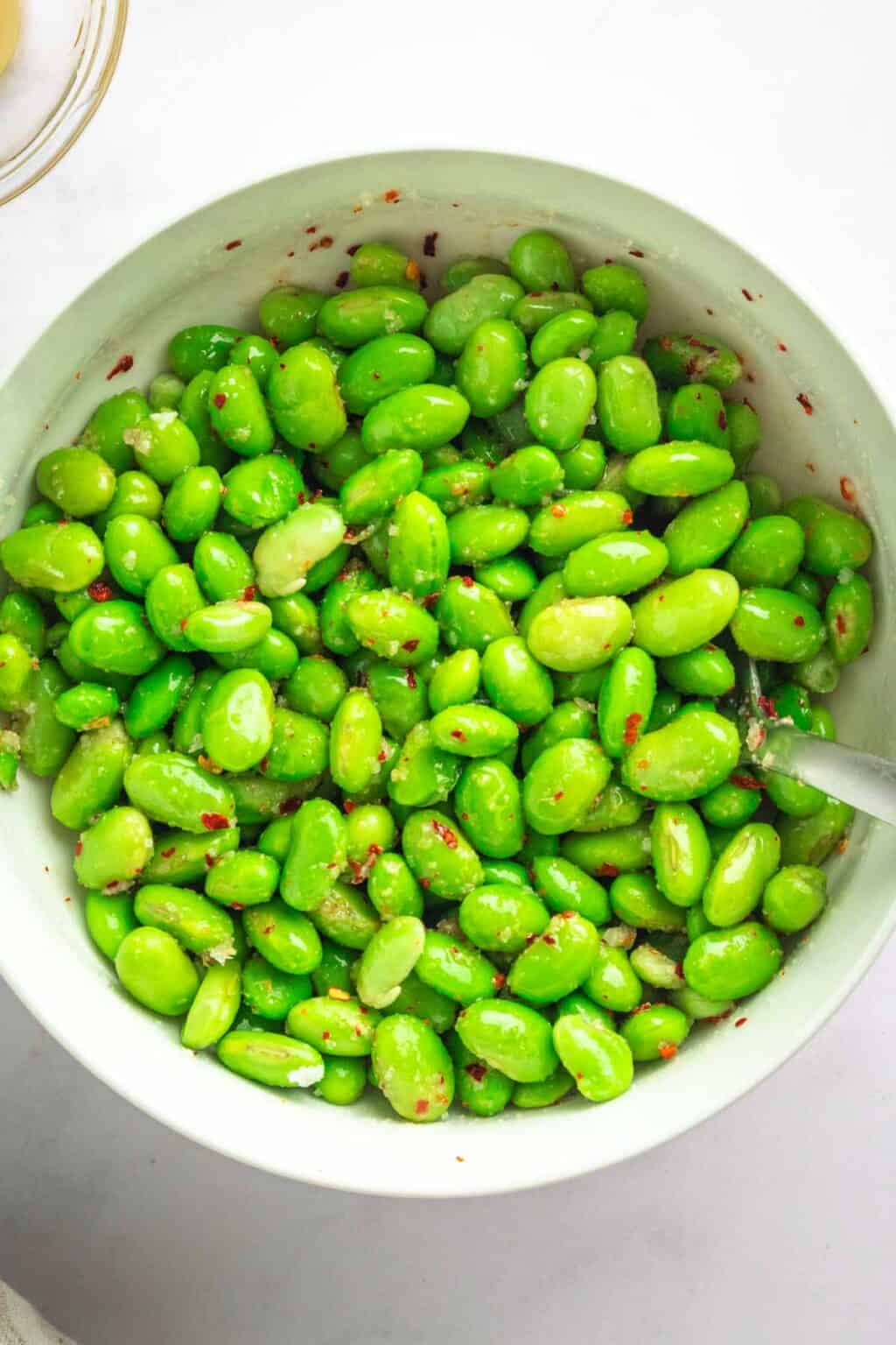 Spicy Edamame With Chili And Garlic Salt