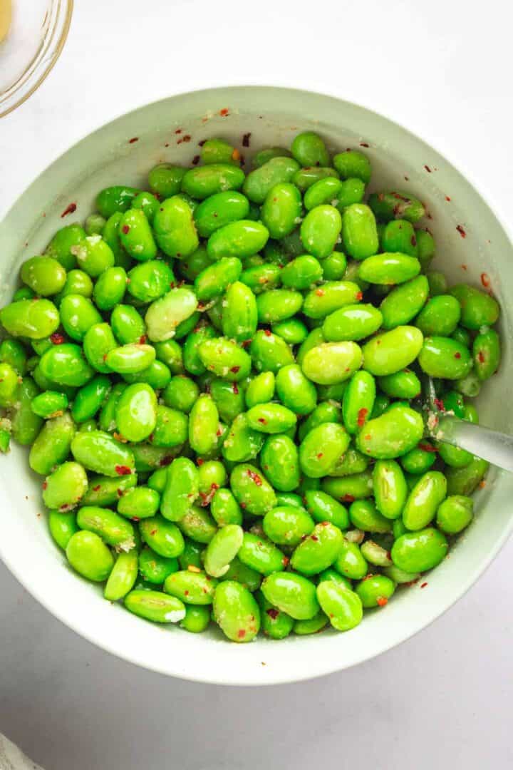 Spicy Edamame With Chili And Garlic Salt