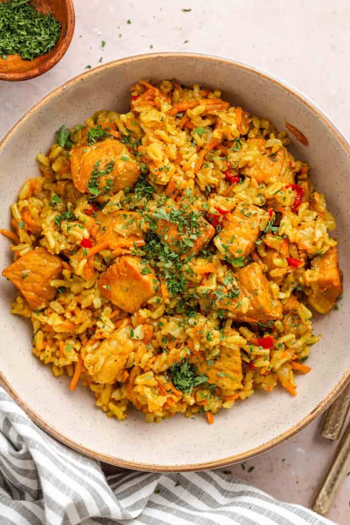 Easy One-Pot Pork Pilaf with Brown Rice