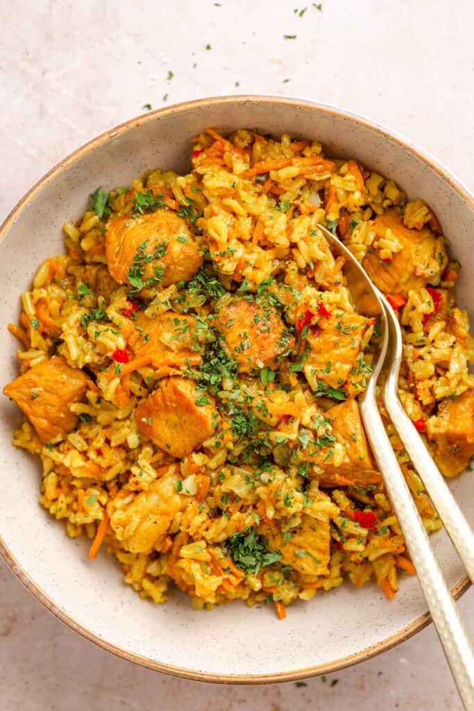 Easy One-Pot Pork Pilaf with Brown Rice