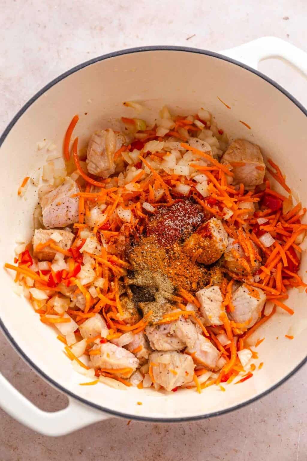 Easy One-Pot Pork Pilaf with Brown Rice
