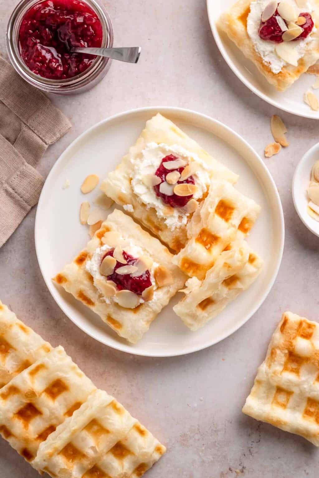 Flaky Puff Pastry Waffles in 15 Minutes